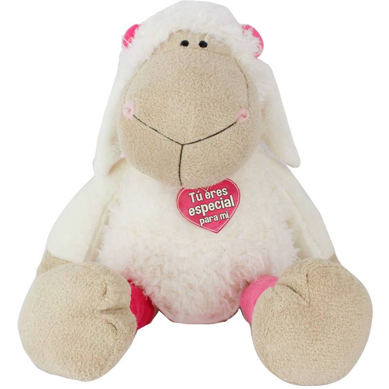 Oveja Color Beige y Rosado 50 cm de Alto | Librería Bisel